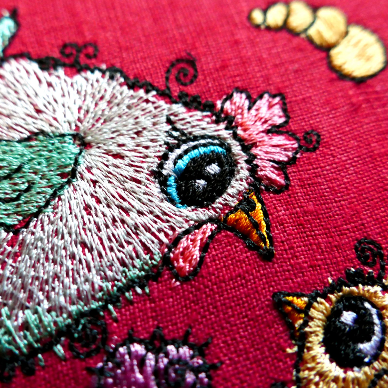 Elfenkritzeleien Huhn mit Kueken - Stickdatei - von Elfenidee